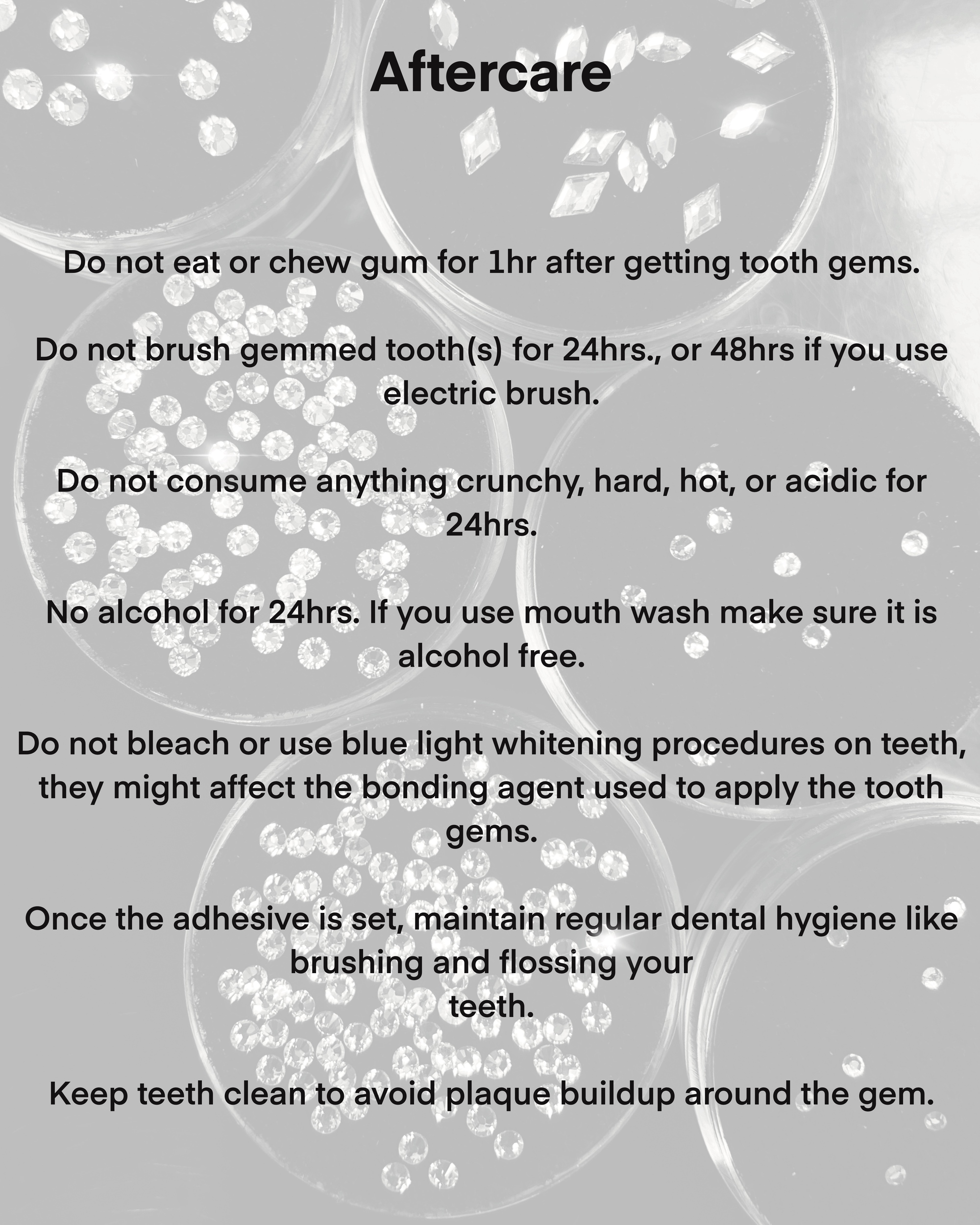 Tooth Gems Aftercare | 7 Souls Tattoo